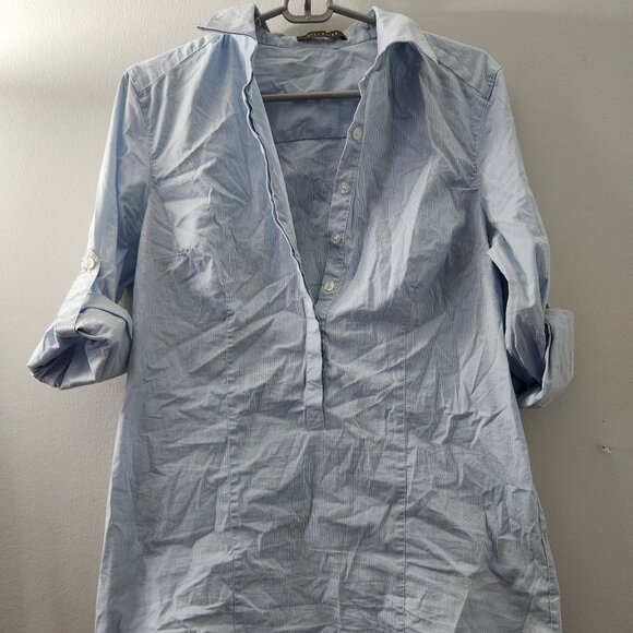 Suzy Shier | Tops | Suzy Shier Blue And White Stripped Blouse With ...
